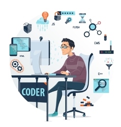 Developing programming and coding technologies Vector Image