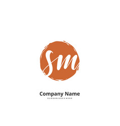 M mm initial handwriting and signature logo Vector Image