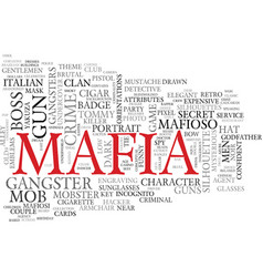 Mafia word cloud concept Royalty Free Vector Image
