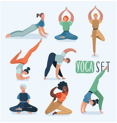 Set exercises for body collection Royalty Free Vector Image