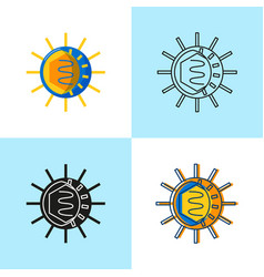 Polio virus icon set in flat and line style Vector Image