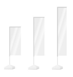 White pennant hanging empty fabric flags Vector Image