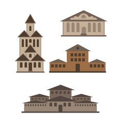 Bank finance building isolated Royalty Free Vector Image