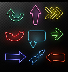 Realistic neon arrows night arrow sign lamp Vector Image