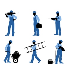 Cartoon two workmen or labourers working Vector Image