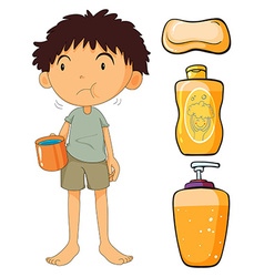 Little boy drinking from a cup Royalty Free Vector Image