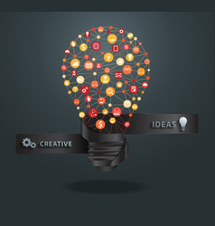 Creative light bulb idea with science icon Vector Image