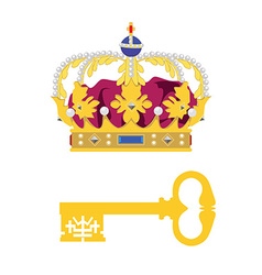 Golden crown labels set Royalty Free Vector Image