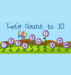 Lets count to 10 scene Royalty Free Vector Image