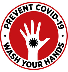 Wash your hands poster design with girl wearing Vector Image