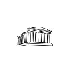 Acropolis in athens hand drawn outline doodle icon