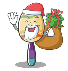 Santa maracas character cartoon style Royalty Free Vector
