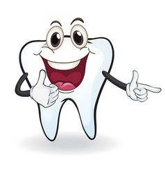 Smiling tooth on hand Royalty Free Vector Image