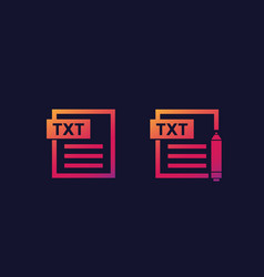 Txt document edit txt file icons Royalty Free Vector Image