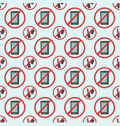 Stop signs seamless pattern prohibitive stop Vector Image
