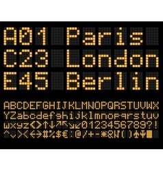 Fourteen segment led display letters and numerals Vector Image