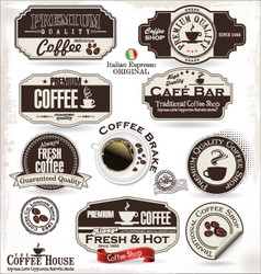 Set retro vintage coffee labels Royalty Free Vector Image