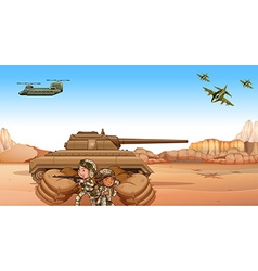 Soldiers fighting at the battle field Royalty Free Vector