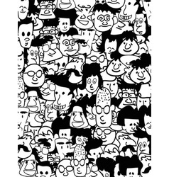 Crowd faces Royalty Free Vector Image - VectorStock