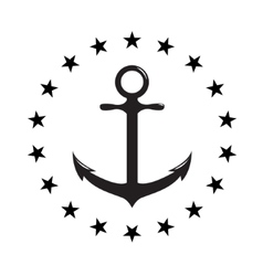 Image of anchor in star round Royalty Free Vector Image