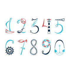 Set of nautical design elements Royalty Free Vector Image