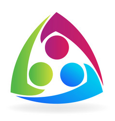 Teamwork friends networking logo Royalty Free Vector Image