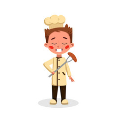 Bbq cooked sausage cartoon Royalty Free Vector Image