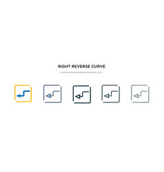 Right reverse curve icon in different style two Vector Image