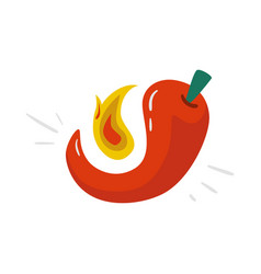 Screaming chili pepper character kawaii red hot Vector Image
