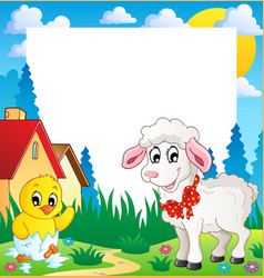 Chicken theme image 4 Royalty Free Vector Image