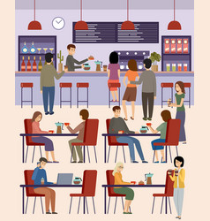 Flat business lunch people concept Royalty Free Vector Image