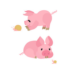 Square pig cartoon Royalty Free Vector Image - VectorStock