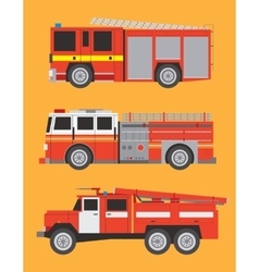 Fire engine collection with red emergency Vector Image