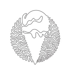 One continuous line drawing fresh delicious Vector Image