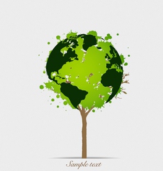 Tree shaped world map Royalty Free Vector Image