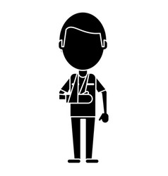 Patient with arm plastered Royalty Free Vector Image