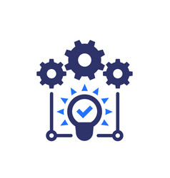 Implementation ideas execution line icon Vector Image
