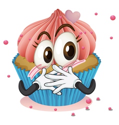 Marijuana cake face cartoon isolated on white Vector Image