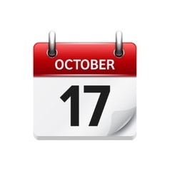 October 15 flat daily calendar icon Date Vector Image