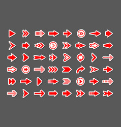 Colorful arrow stickers set red cursor icons Vector Image