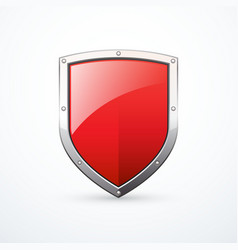 Red metal shield protection concept Royalty Free Vector