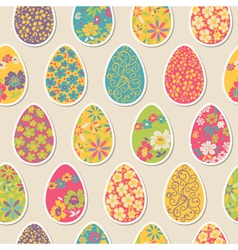 Easter eggs with seamless ornament pattern Vector Image