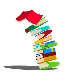 High book stack cartoon pile of reading materials Vector Image