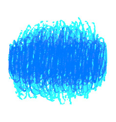 Blue crayon scribble texture stain isolated on Vector Image