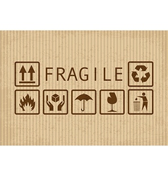 Fragile icon packaging shipping handle white care Vector Image