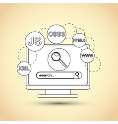 Cartoon page html coding web Royalty Free Vector Image