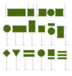 Realistic detailed 3d green blank road sign Vector Image