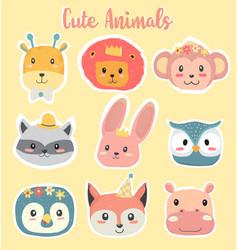 Cute doodle wild animal pattern seamless Vector Image