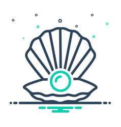 Continuous one line drawing natural open pearl Vector Image