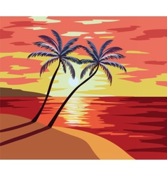 Sunset Beach Royalty Free Vector Image - VectorStock